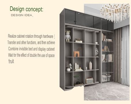 Rotating Invisible Bed Combination Cabinet Folding Bed Living Room ...