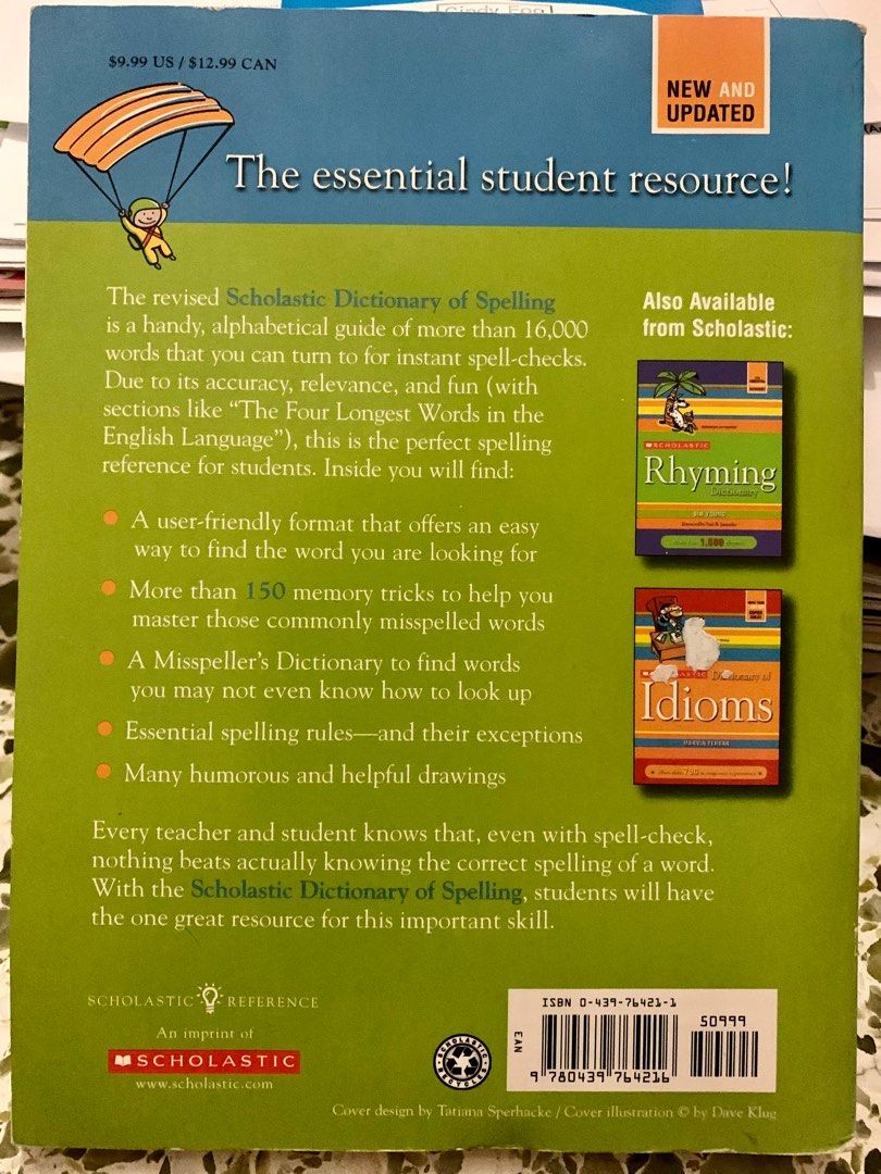Scholastic Dictionary of Spelling, Hobbies & Toys, Books & Magazines ...