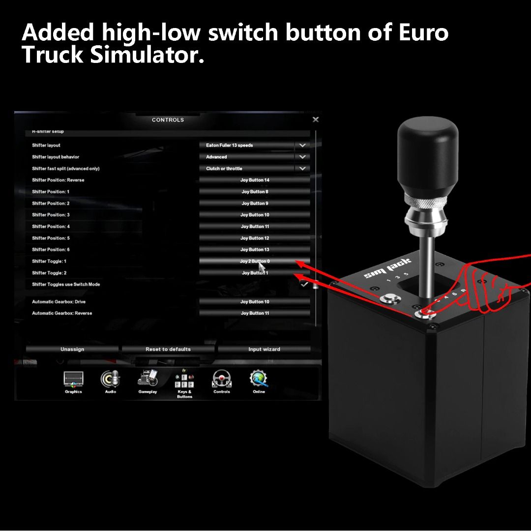 SIMJACK USB H Shifter with 2 buttons, Video Gaming, Gaming Accessories ...