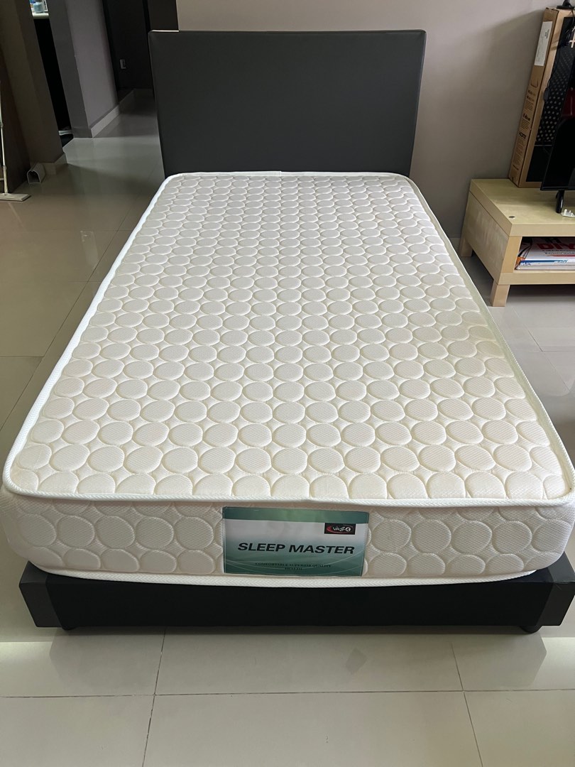 Super single bed frame and mattress, Furniture & Home Living, Furniture ...