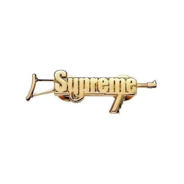 Supreme SS Gold Automatic Machine Gun Pin Badge, Men's Fashion, Watches ...