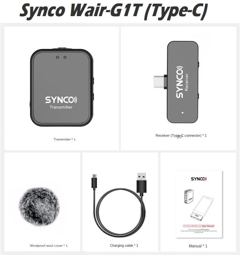 SYNCO WAir-G1T WAir-G1L G1 G1T G1L Ultracompact Digital Wireless Microphone System Lavalier for ...