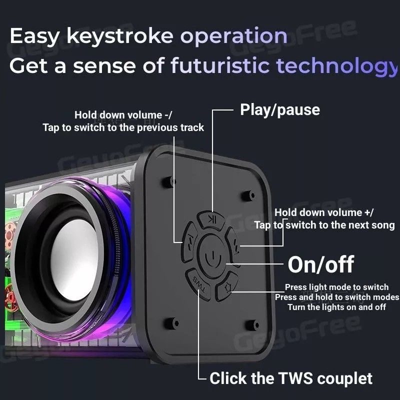 V88 Bluetooth Speaker Transparent Speaker TWS Series TF Card Very Good ...