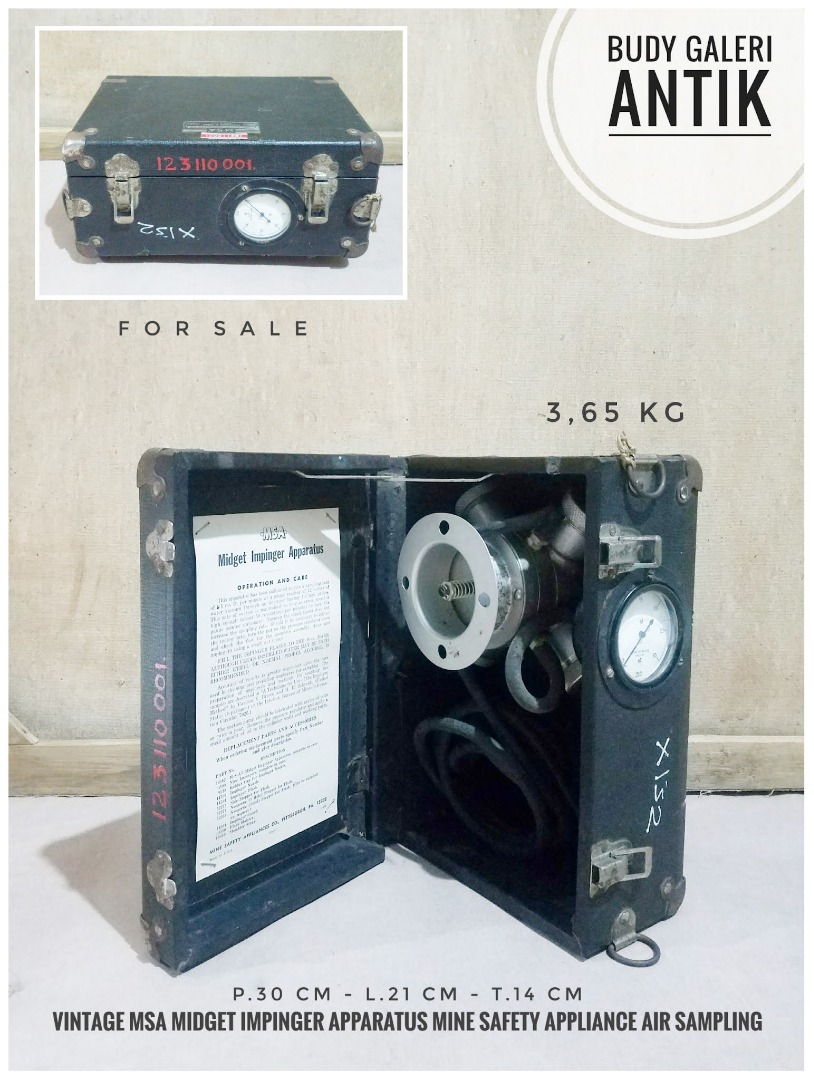 Vintage MSA Midget Impinger Apparatus Mine Safety Appliance Air ...