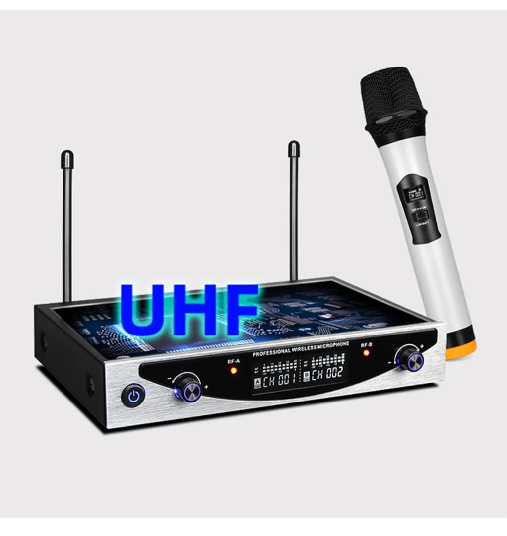 Yarmee 2 Channel UHF Wireless Microphone System Yu52, Audio ...