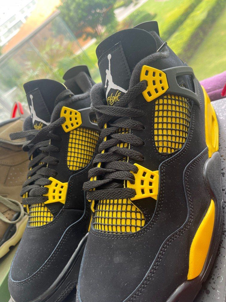 Yellow thunders Air jordan 4, Women's Fashion, Footwear, Sneakers on ...