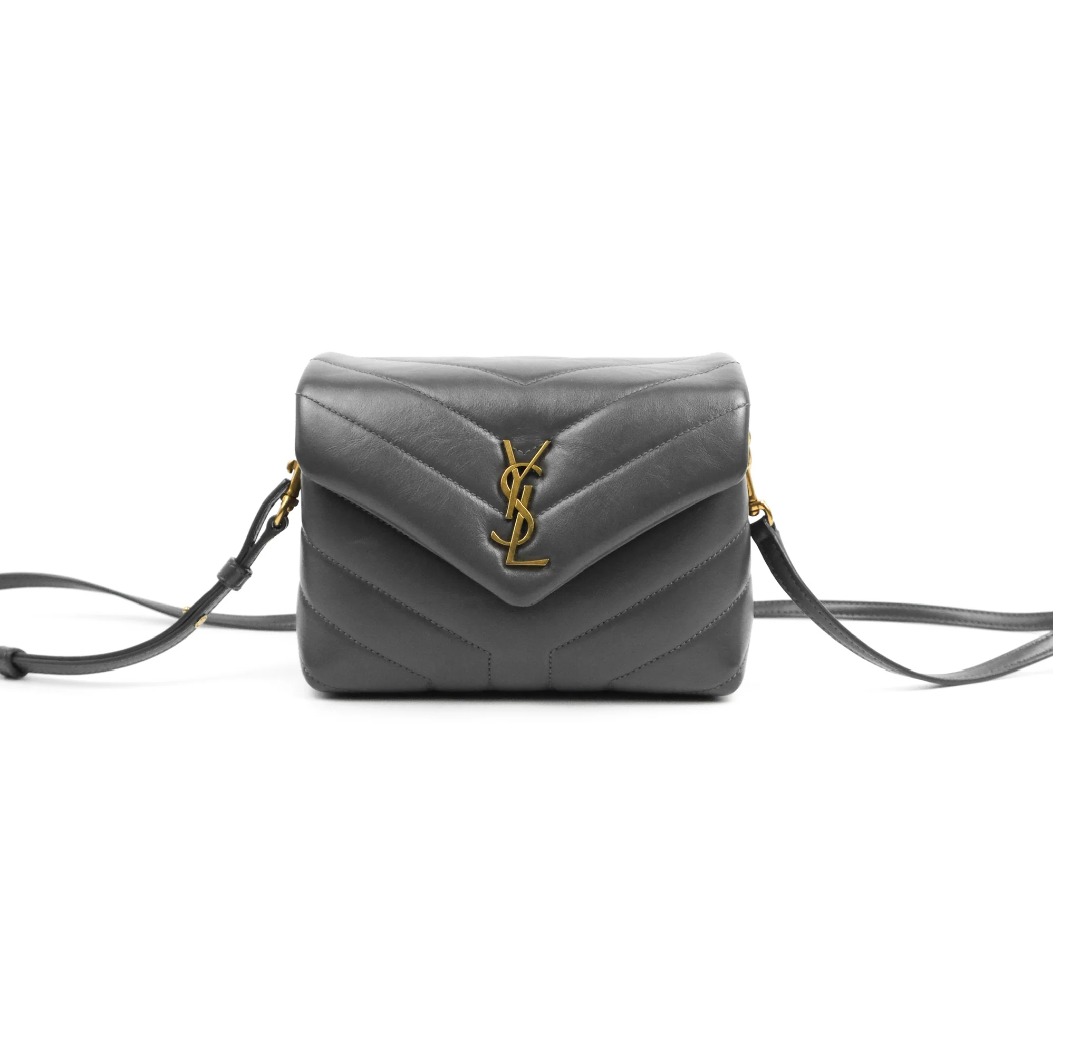 YSL Toy Lou Lou Quilted LEather Shoulder Bag in Dark Grey, Luxury, Bags ...