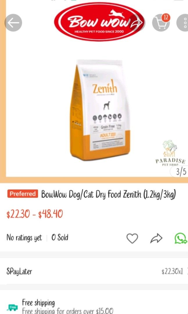 Zenith Soft Kibble Dry Dog Food, Pet Supplies, Pet Food on Carousell