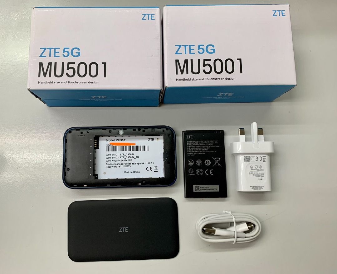 ZTE MU5001 MU5002 5.7Gbps 5G 4G+ LTE Wi-Fi 6 AX1800 (CANT'MODIFY) UNLOCKED MiFi Modem Router ...
