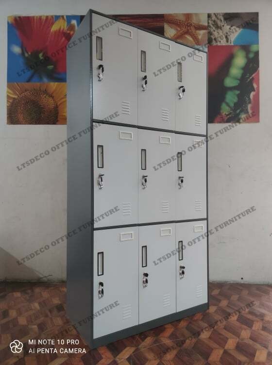 9 DOOR STEEL LOCKER OFFICE PARTITION FURNITURE 2-TONE TYPE LOCKERS on ...