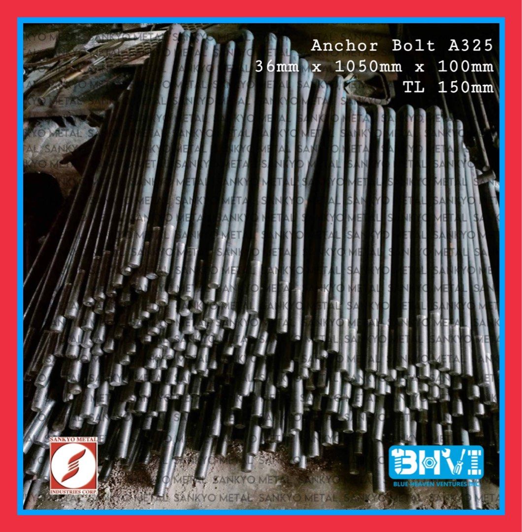 Anchor Bolt A325 36mm x 1050mm x 100mm, Commercial & Industrial ...