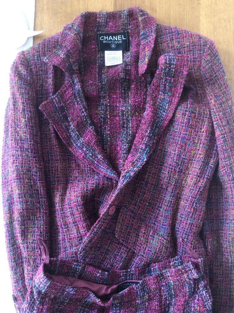 Authentic Chanel Vintage tweed costume, Luxury, Apparel on Carousell