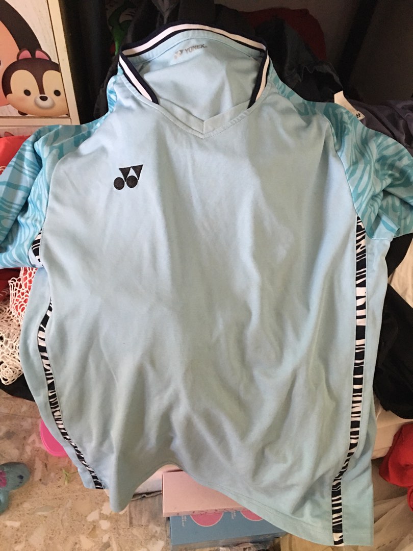 Baju badminton Yonex XL putih motif, Olah Raga, Baju Olahraga di Carousell