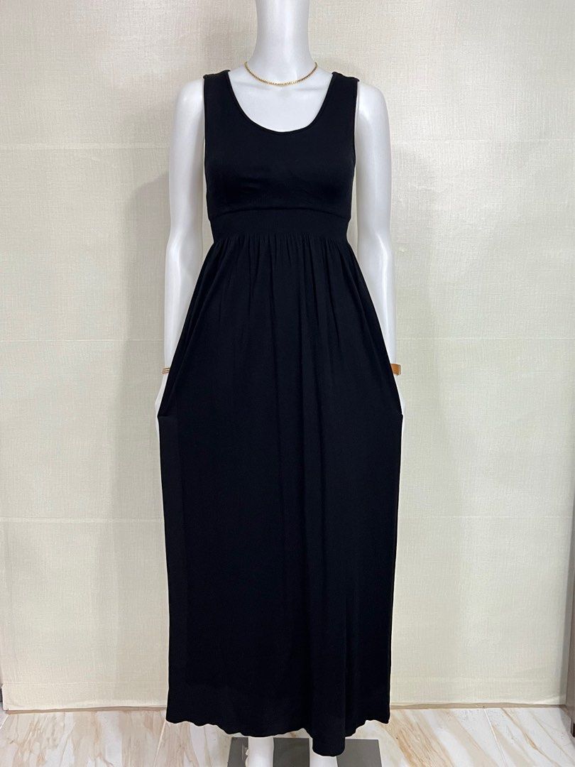 Basic Black Long Dress, Women's Fashion, Dresses & Sets, Dresses on ...