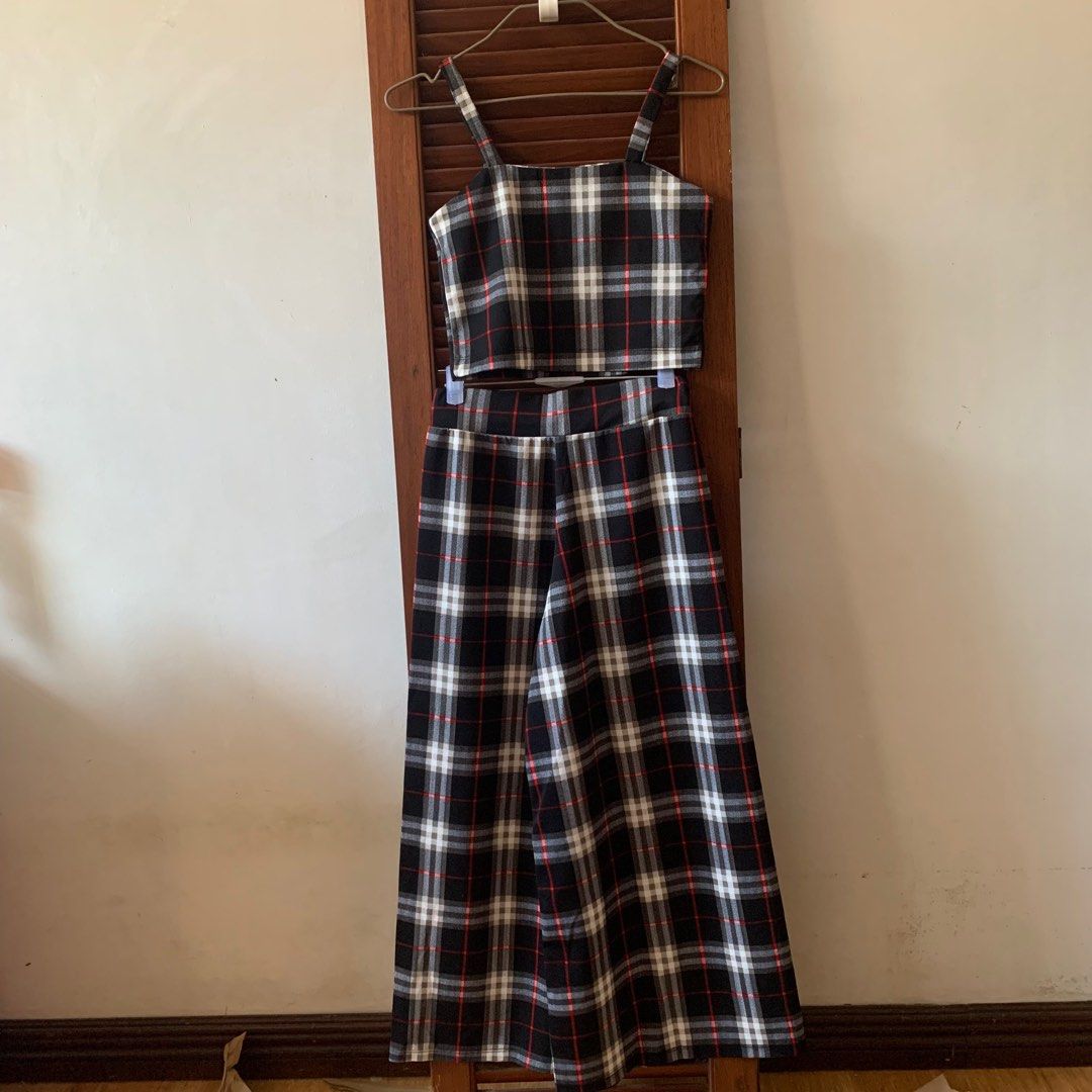 Black & Red Checkered Pattern Coords Terno Set, Women's Fashion ...