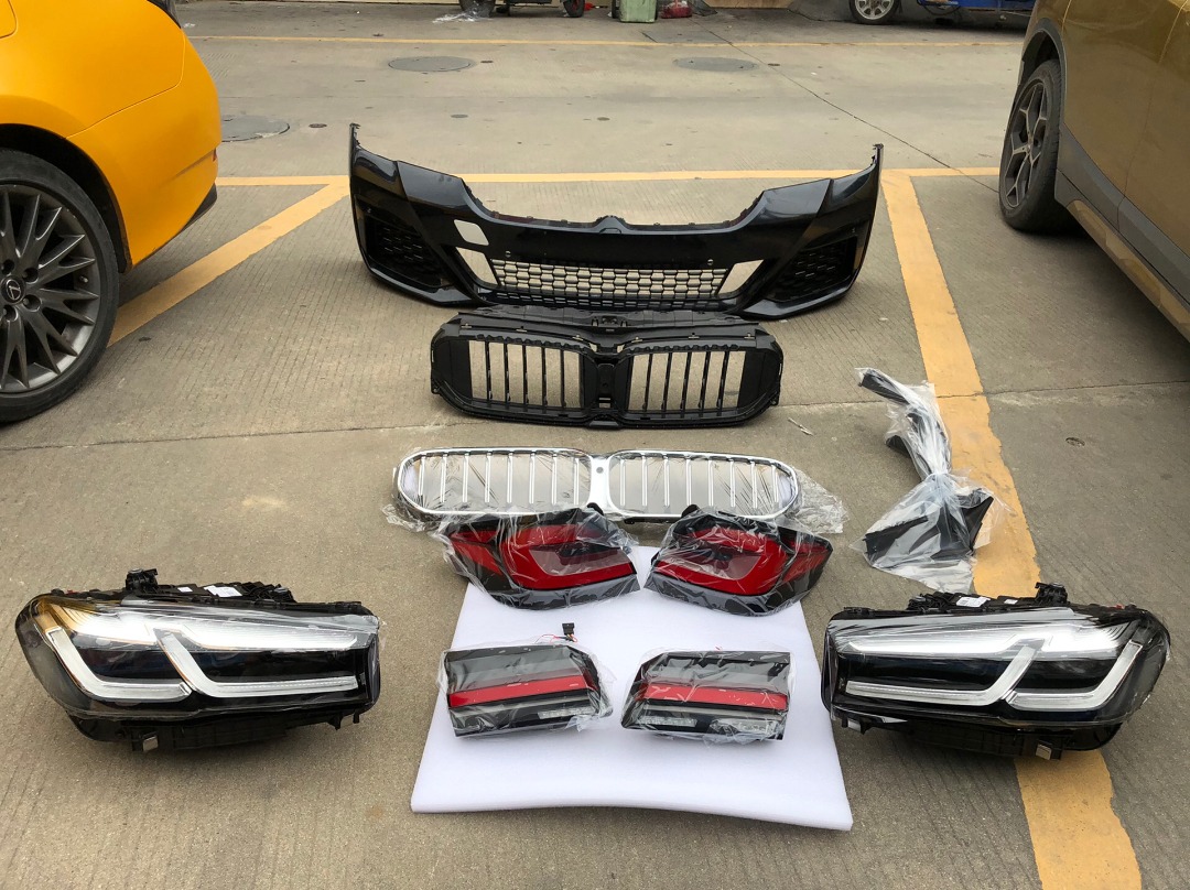 BMW 5 Series old model upgrade new headlight assembly front bumper ...