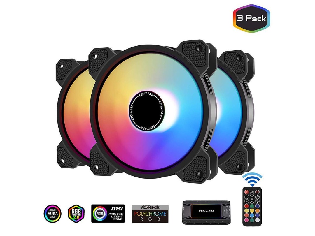 [BNIB] EZDIY-FAB 120mm Computer Case Fan, Motherboard Aura Sync Fan ...