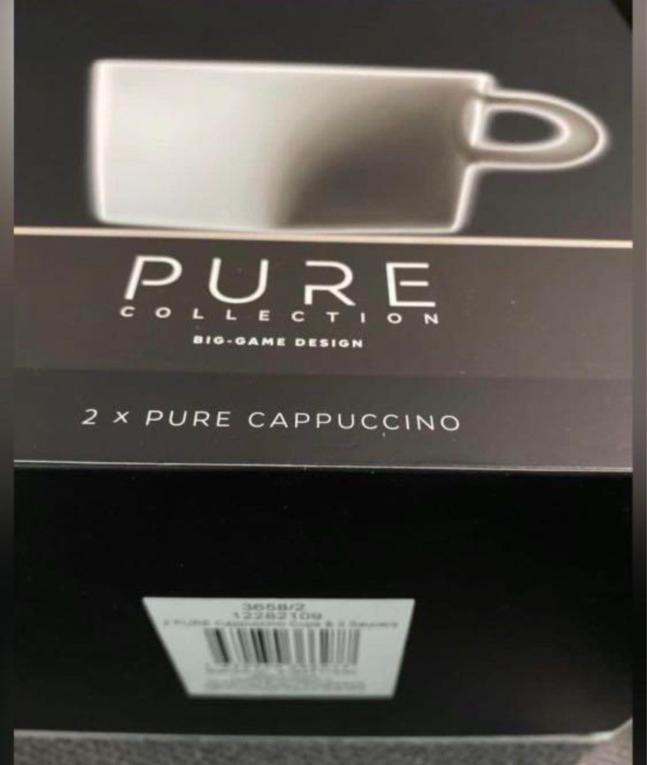Bnib Nespresso Pure Collection Cappuccino Cups And Saucers Set Furniture
