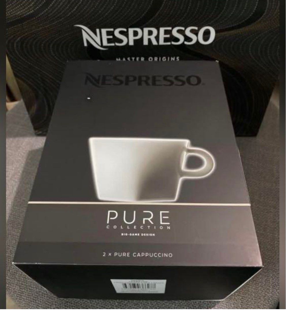 Bnib Nespresso Pure Collection Cappuccino Cups And Saucers Set Furniture