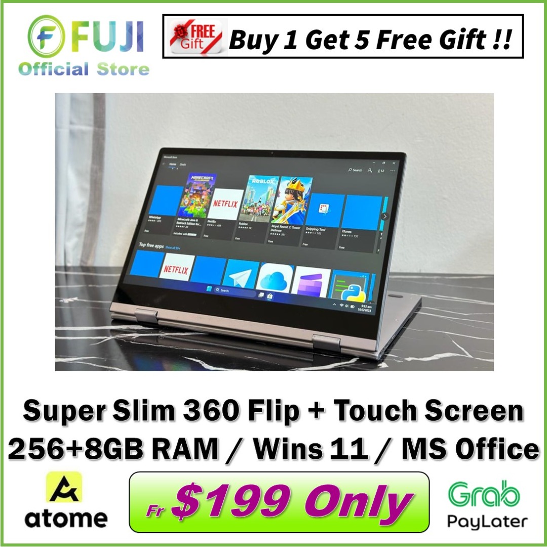 Brand New 360 Flip Touch Screen Laptop - 8GB RAM - 256GB SSD - Free MS ...
