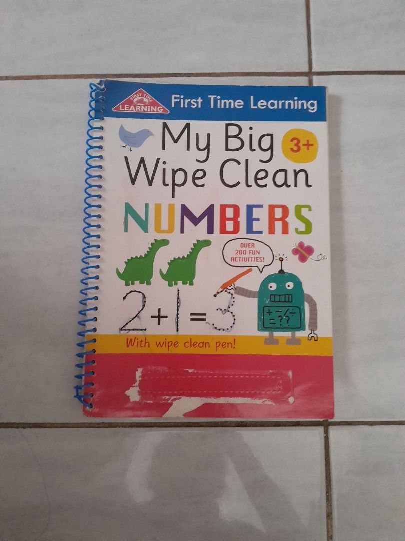 Buku Wipe Clean Numbers, Bayi & Anak, Mainan & Baby Walker di Carousell