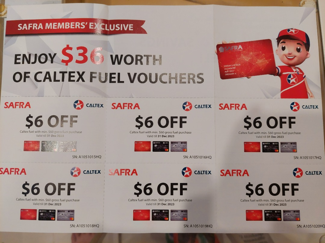 Caltex Petrol Vouchers, Tickets & Vouchers, Vouchers on Carousell