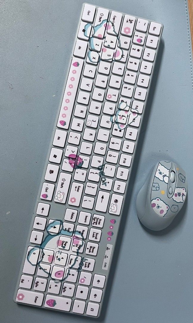 Cartoon wireless keyboard and mouse, Computers & Tech, Parts ...