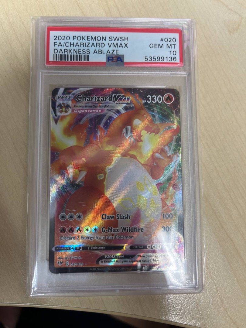 Charizard vmax darkness ablaze swsh #020 psa gem mint 10, Hobbies & Toys, Toys & Games on Carousell