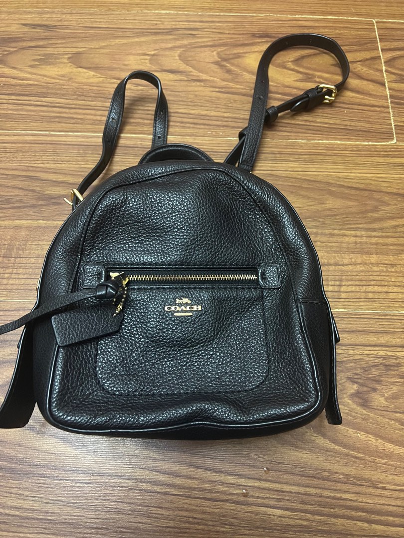 Coach Mini Two-way Backpack convertible to crossbody bag black leather ...