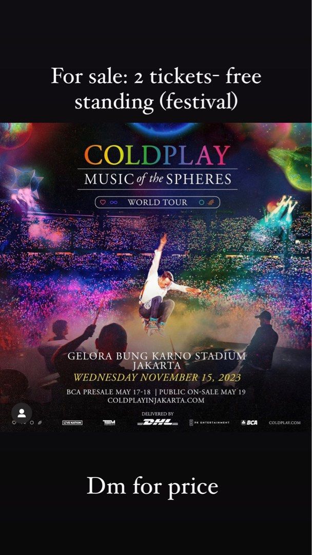 Coldplay Concert GBK Jakarta Indonesia, Tickets & Vouchers, Event ...