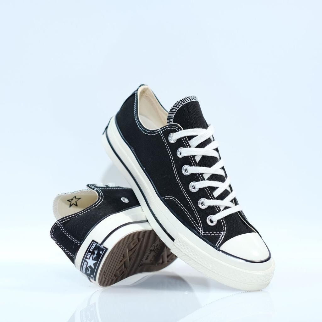 Converse Chuck Taylor 70s Low Black White, Fesyen Pria, Sepatu ...
