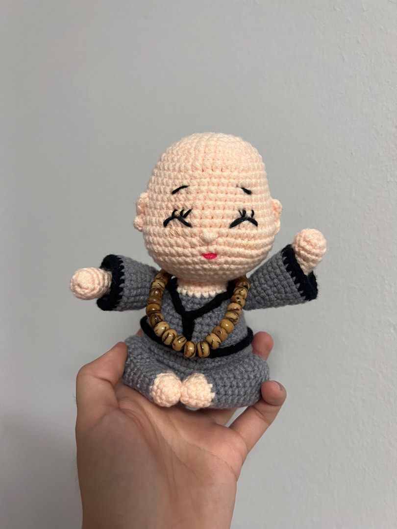 Crochet teddy bear piglet baby pufferfish monk, Hobbies & Toys ...