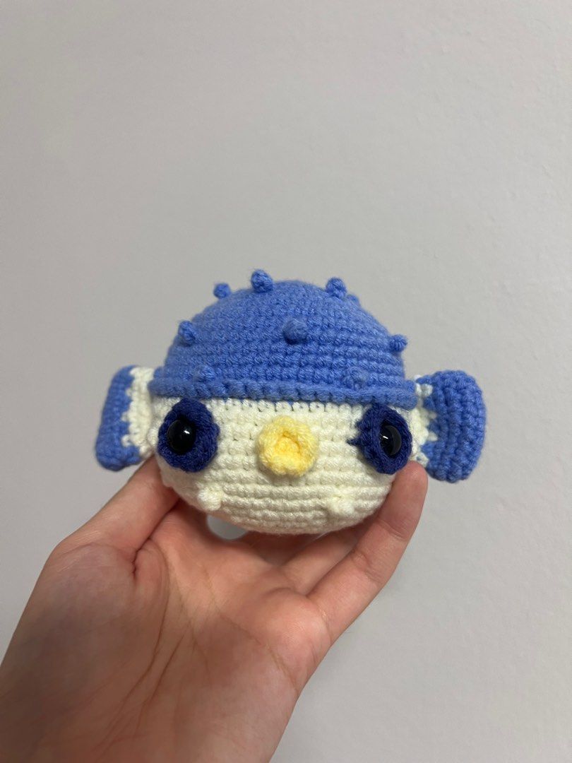 Crochet teddy bear piglet baby pufferfish monk, Hobbies & Toys ...