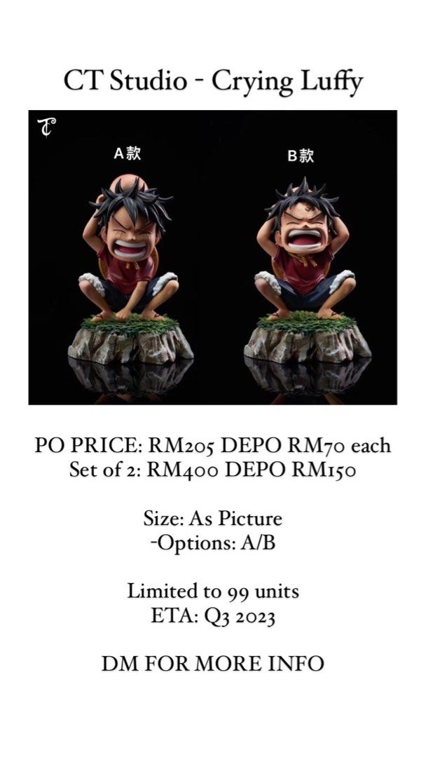 CT Studio - Crying Luffy, Hobbies & Toys, Toys & Games on Carousell