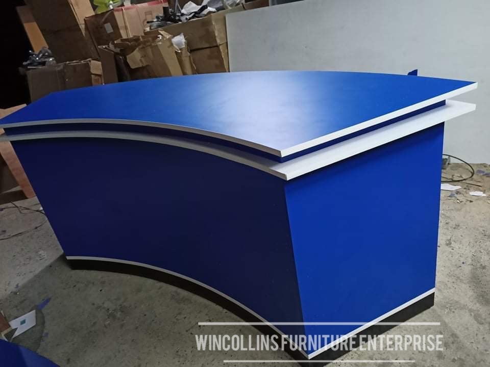 Curve Reception Counter Desk - Customize Color - on Carousell