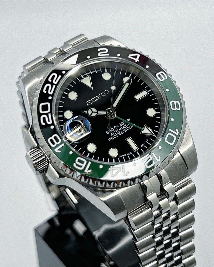 Custom Seiko Mod Lefty Sprite GMT in 40mm, Men's Fashion, Watches ...