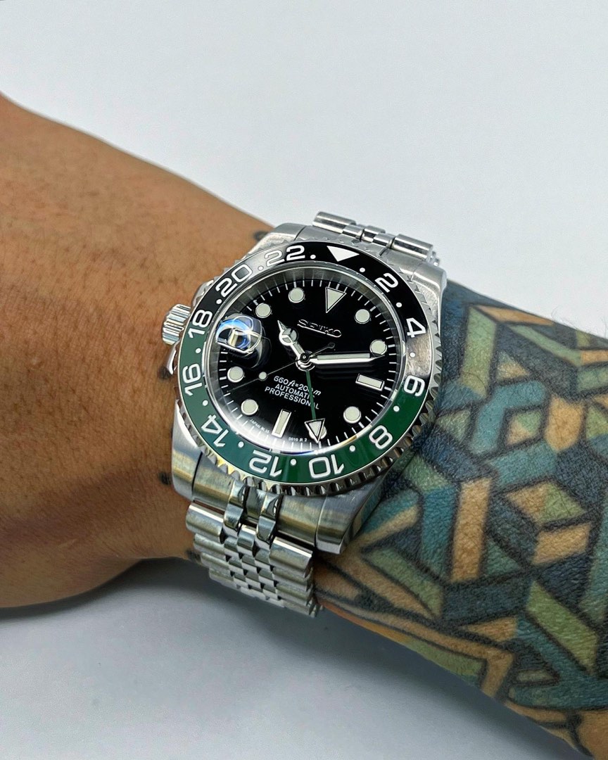 Custom Seiko Mod Lefty Sprite GMT in 40mm, Men's Fashion, Watches ...