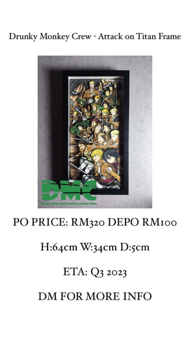 Drunky Monkey Crew - Attack on Titan Frame, Hobbies & Toys, Toys ...