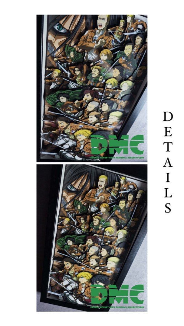 Drunky Monkey Crew - Attack on Titan Frame, Hobbies & Toys, Toys ...