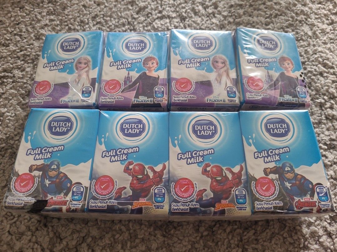 Dutch Lady full cream milk 125ml x 4 Marvel Avengers and Disney Frozen ...