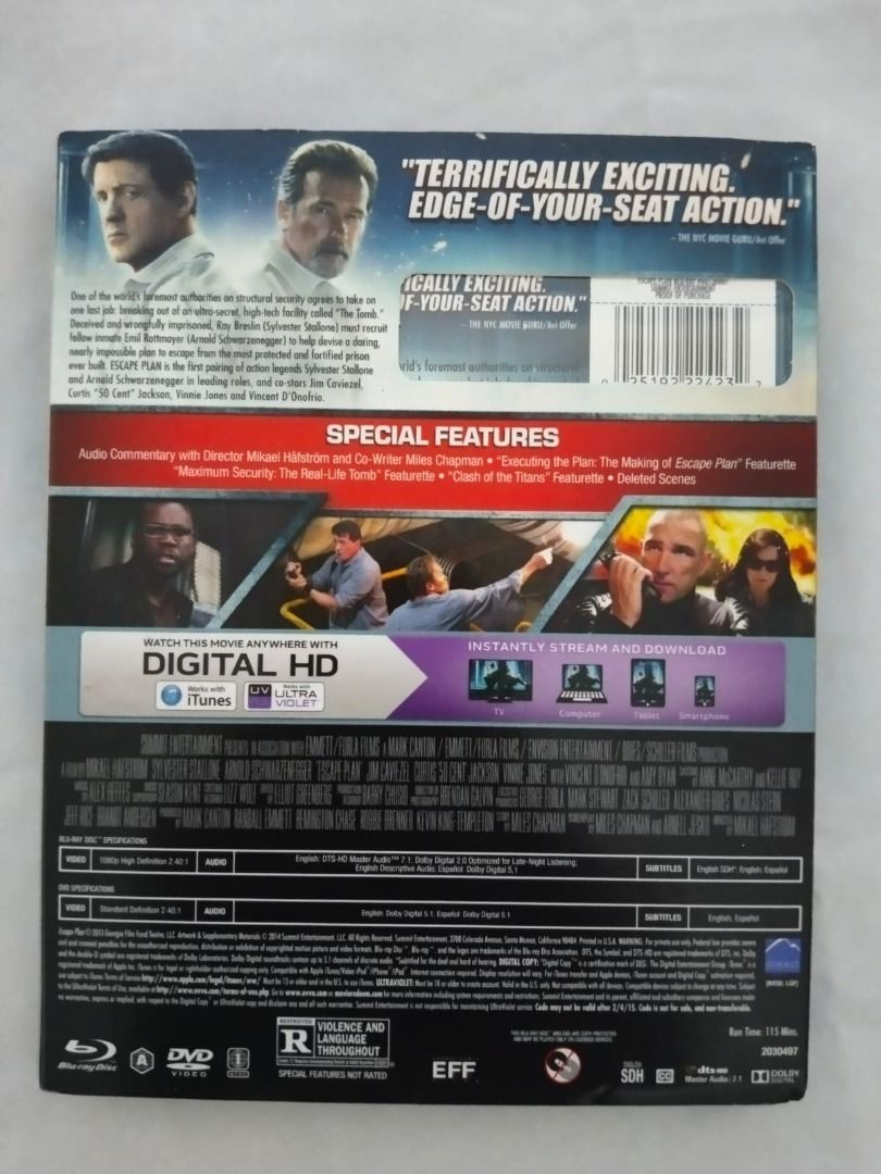 Escape Plan Blu ray + DVD, Hobbies & Toys, Music & Media, CDs & DVDs on Carousell