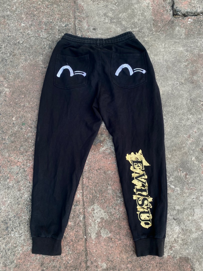 Evisu Embroidered all the way, Men's Fashion, Bottoms, Joggers on Carousell