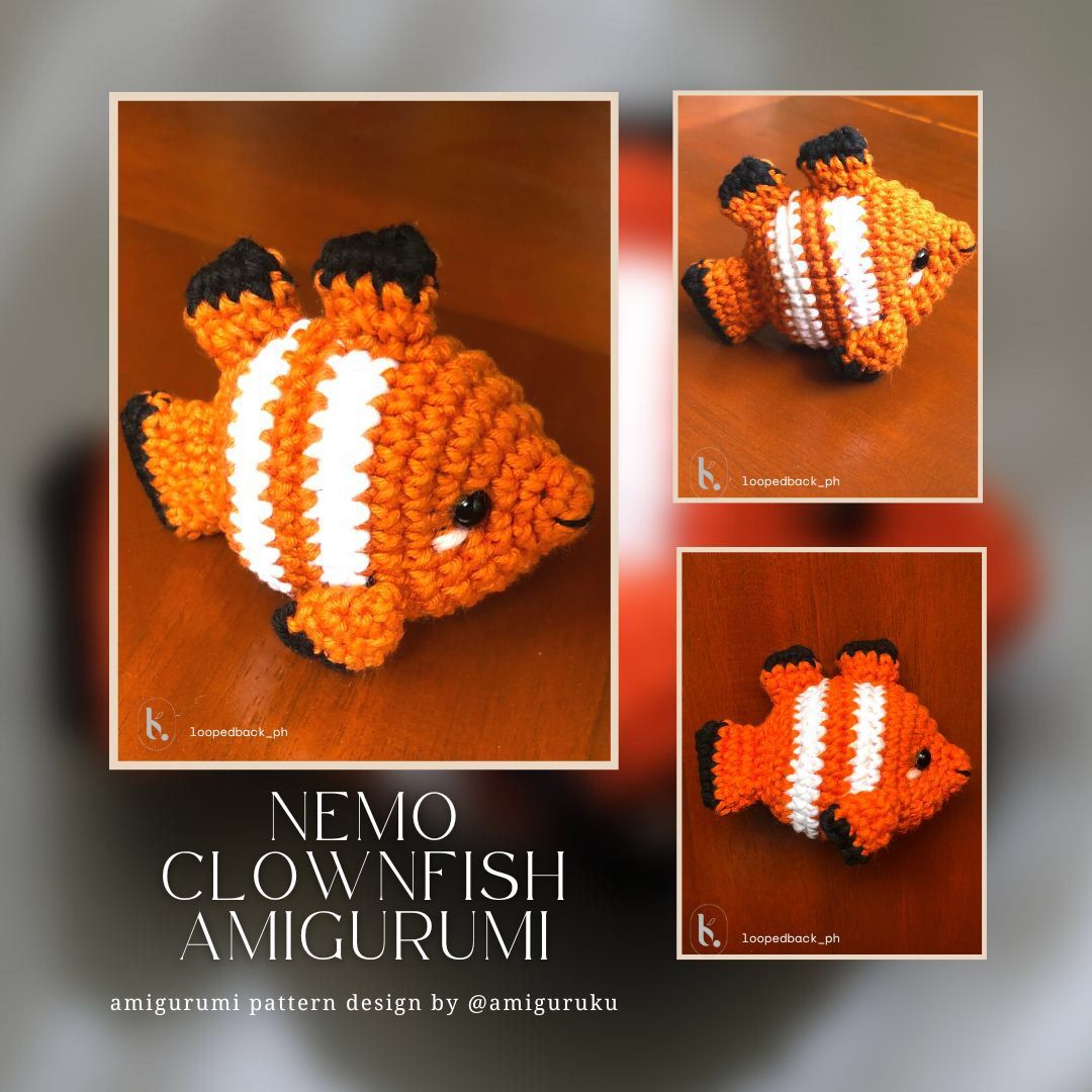 FINDING NEMO Clownfish Amigurumi (Crochet) Keychain / Stuffed Toy ...