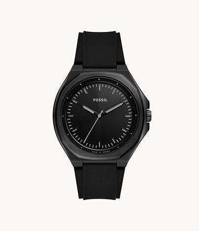 Fossil Evanston Solar Powered Black Silicone Watch BQ 2769, Men's ...