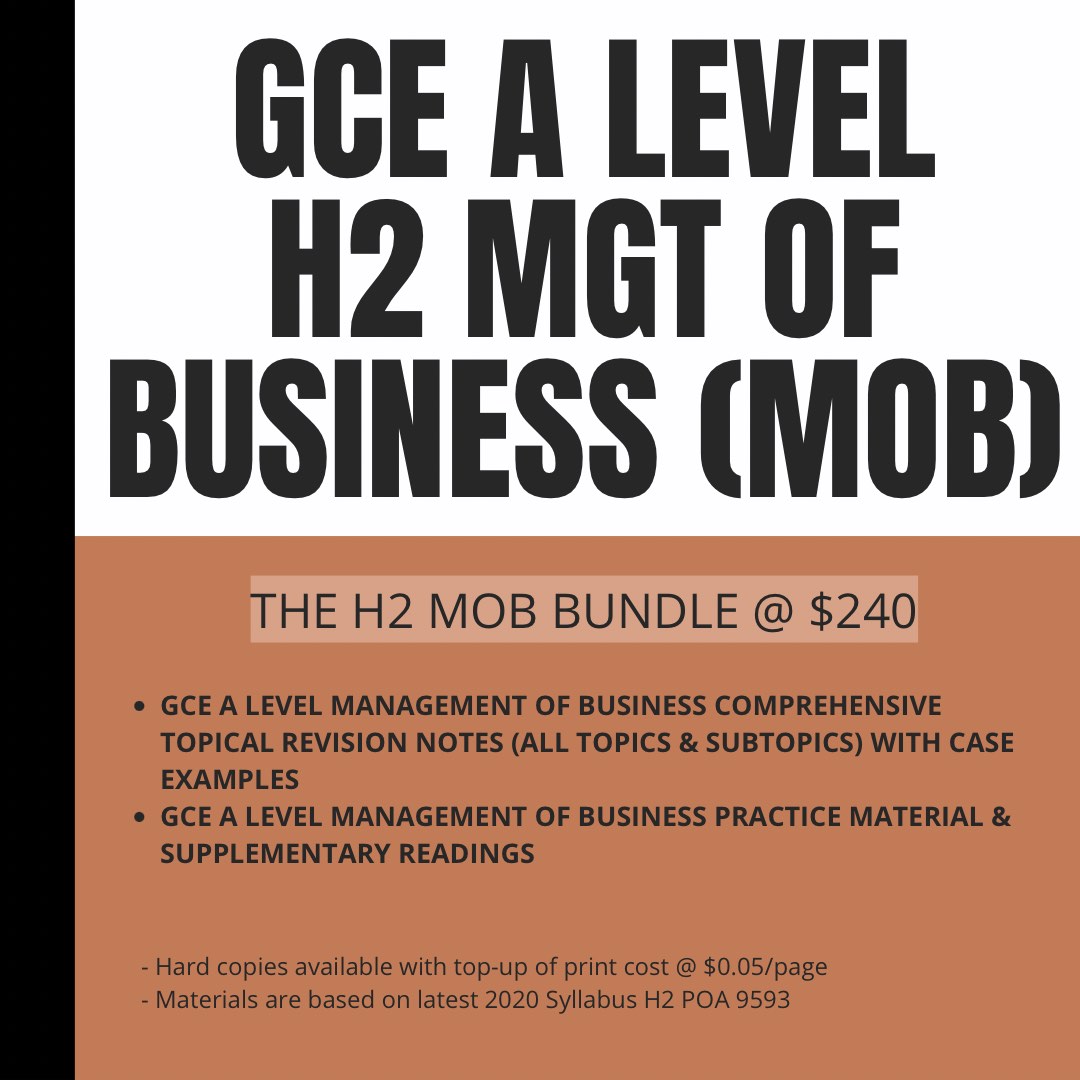 GCE A LEVEL H2 MANAGEMENT OF BUSINESS 9587 MOB | TOPICAL LECTURE ...