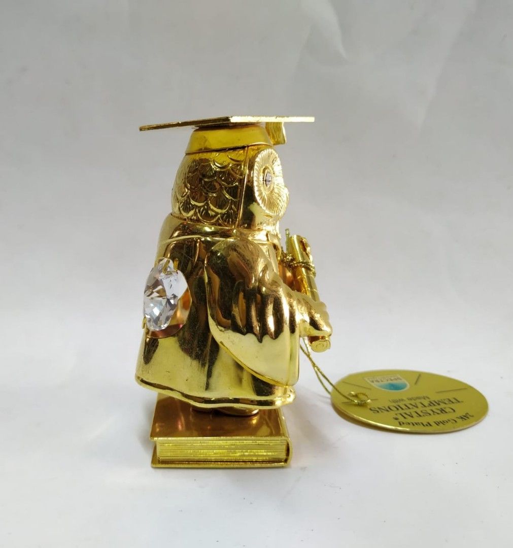 Graduation Owl 24k Gold Plated Swarovski Crystal Figurine, Hobbies ...
