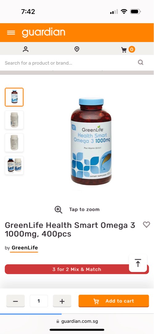 GreenLife Health Smart Omega 3 1000mg 400 pieces, Health & Nutrition ...