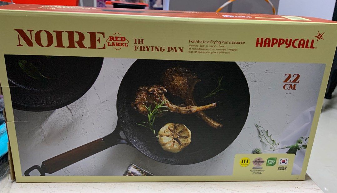 Happycall Noire Red Label IH frying pan 22cm, Furniture & Home Living ...