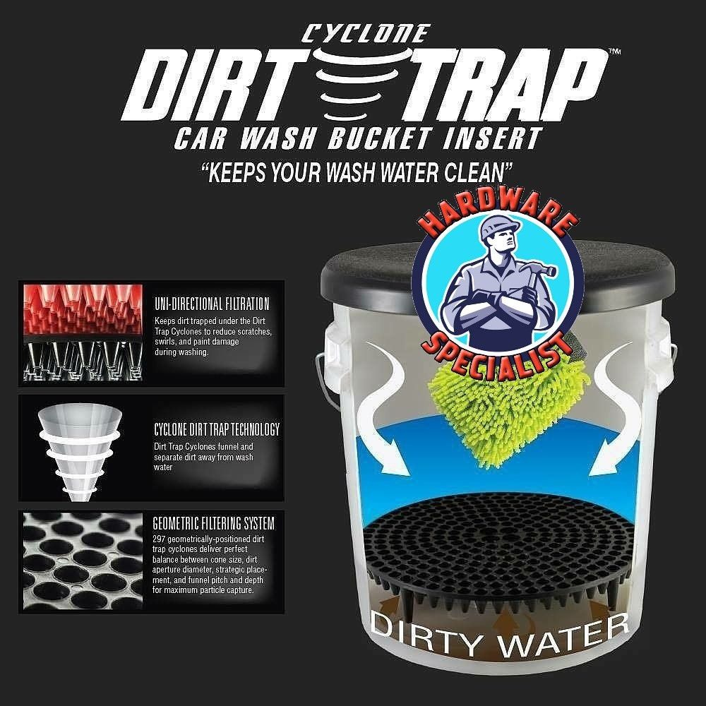 Hardware Specialist Cyclone Dirt Trap / Car Wash Bucket Dirt Trap Insert, Motorcycles ...