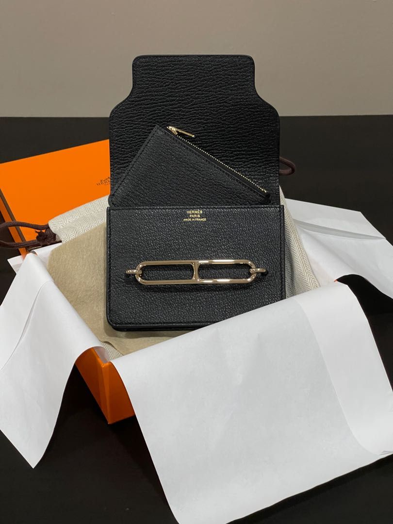 Hermes Roulis Slim Black, Luxury, Bags & Wallets on Carousell
